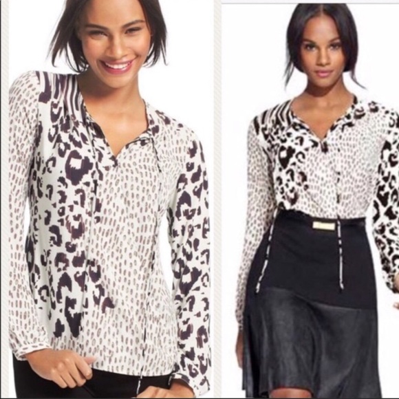 CAbi | Tops | Cabi Animal Print Snap Front Blouse | Poshmark